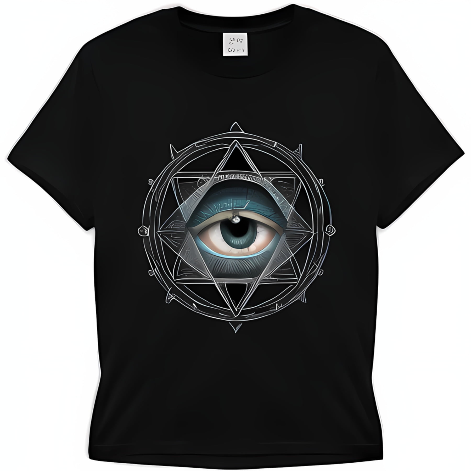 Mystical All Seeing Eye Sacred Geometry Occult Symbols Black T-Shirt ...