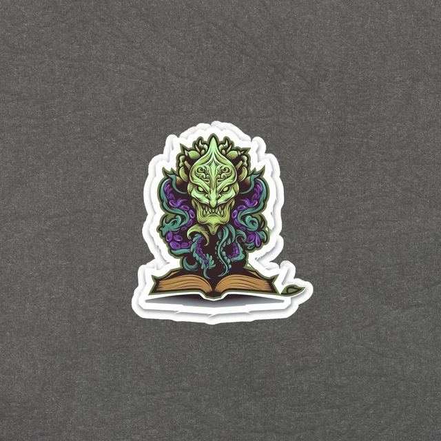 Mystical Book Creature Vinyl Sticker - Colorful Fantasy Art Decalphone ...