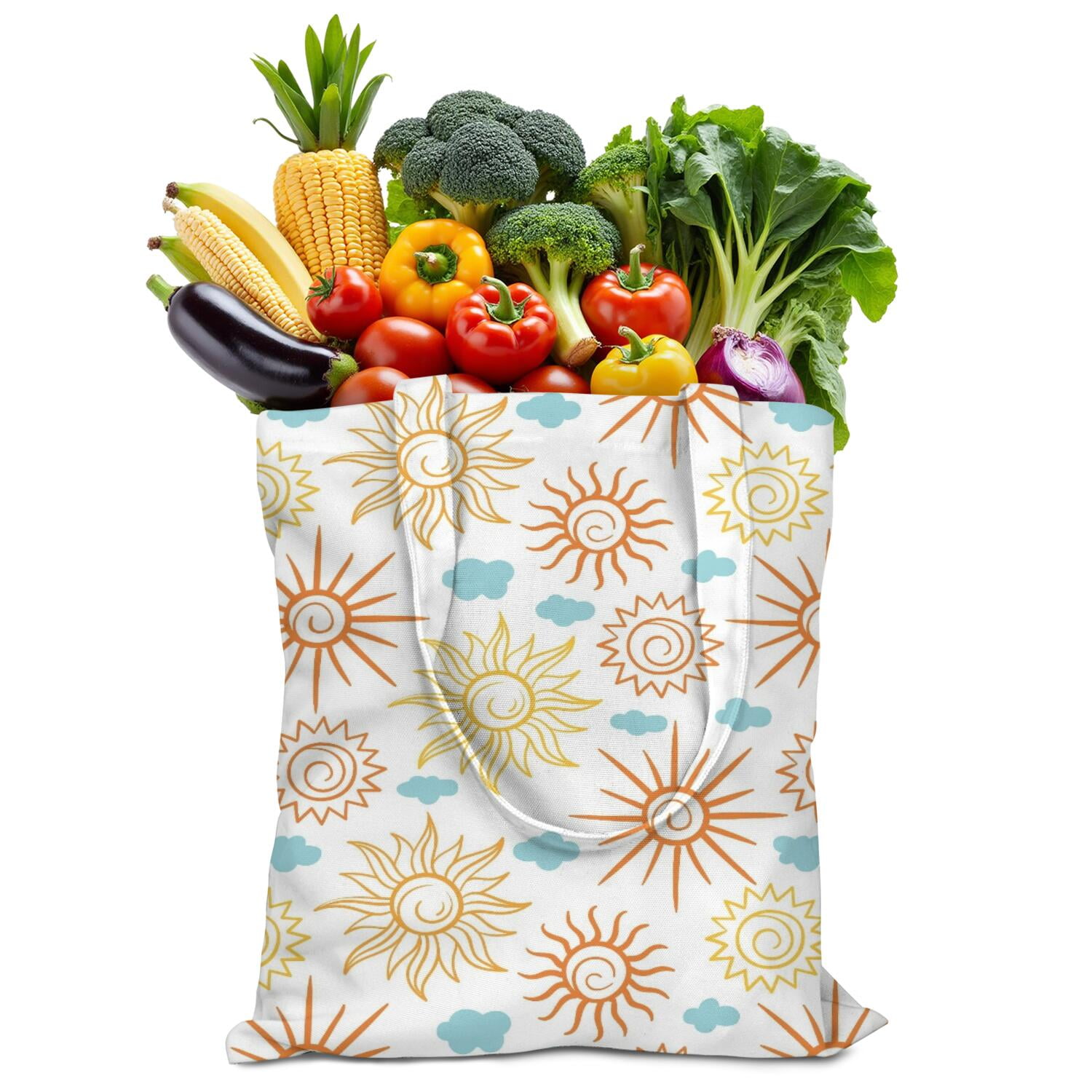 Mystical Celestial Sun and Moon Canvas Tote Bag – Boho Astrology Print ...