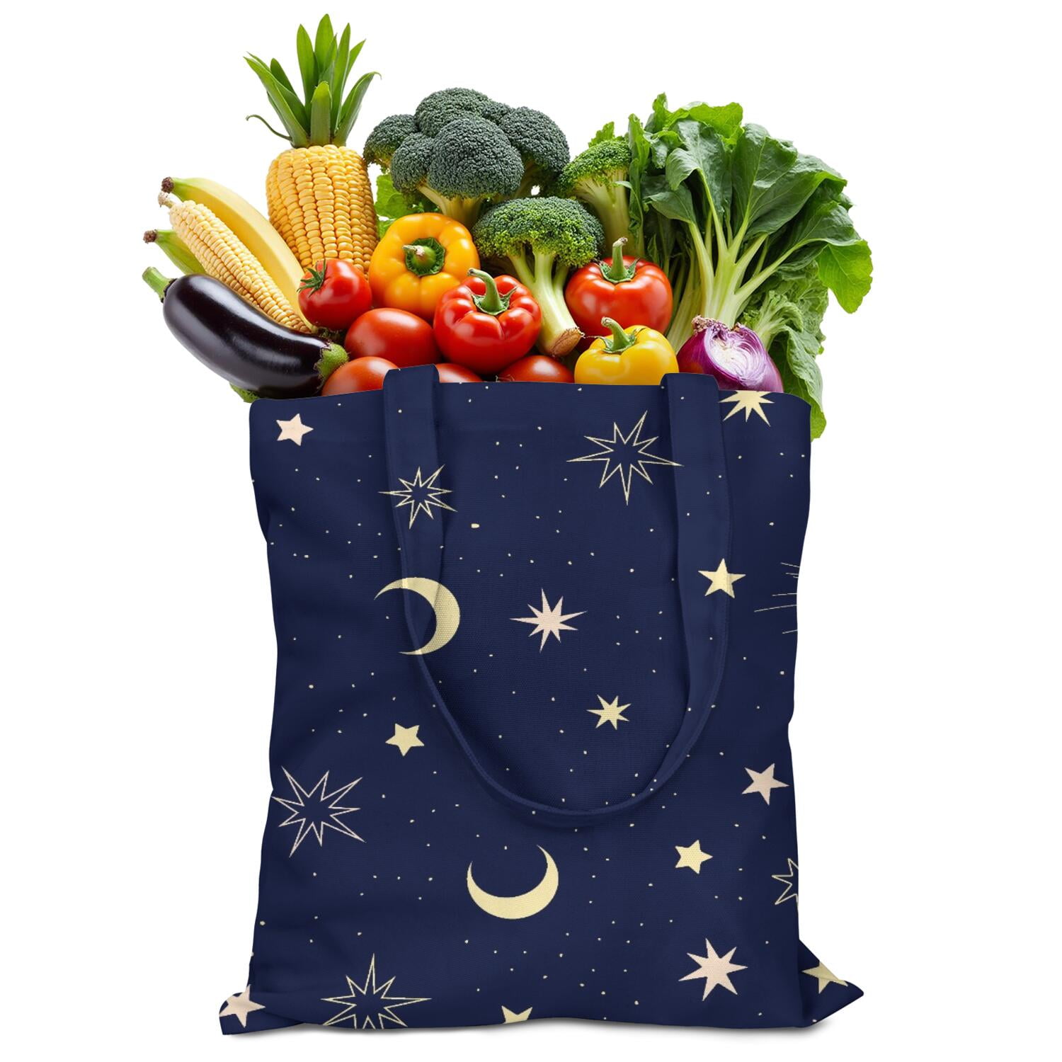 Mystical Celestial Sun and Moon Canvas Tote Bag – Boho Astrology Print ...