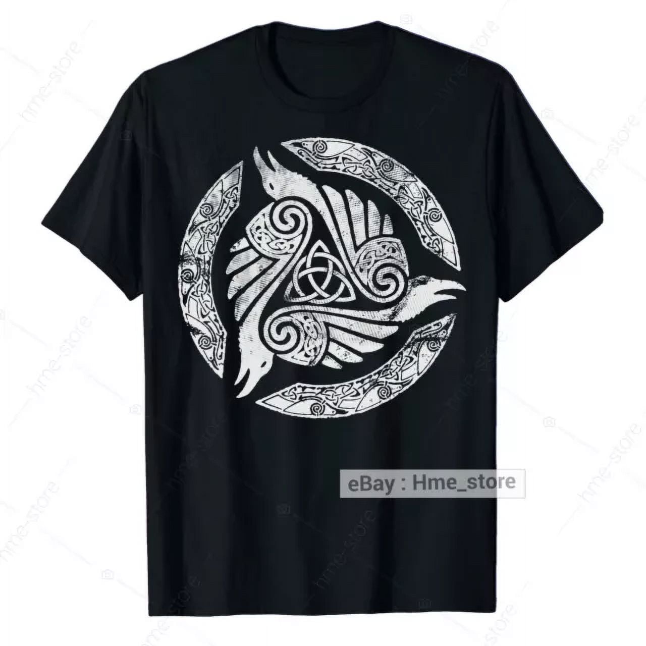 Mystical Celtic Trinity Knot Crow Spiritual Mandala T-Shirt Odin Norse ...
