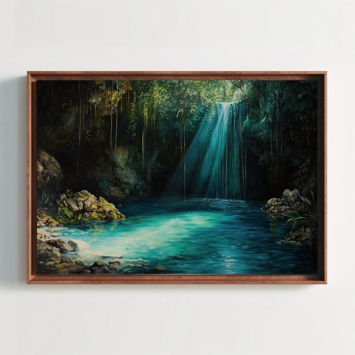 Mystical Cenote Canvas Print | Ancient Mayan Water Hole Art | Tropical ...
