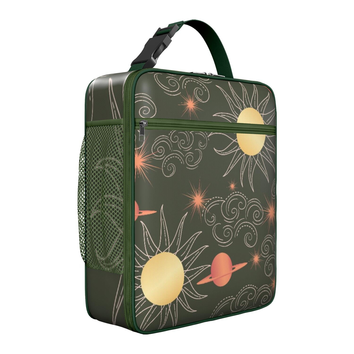 Mystical Cosmic Lunch Bag – Golden Sun & Moon Insulated Cooler Tote ...