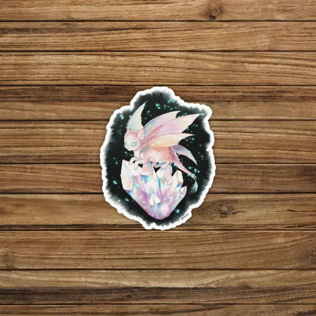 Mystical Crystal Fairy Dragon Sticker - Ethereal Fantasy Art Decalphone ...