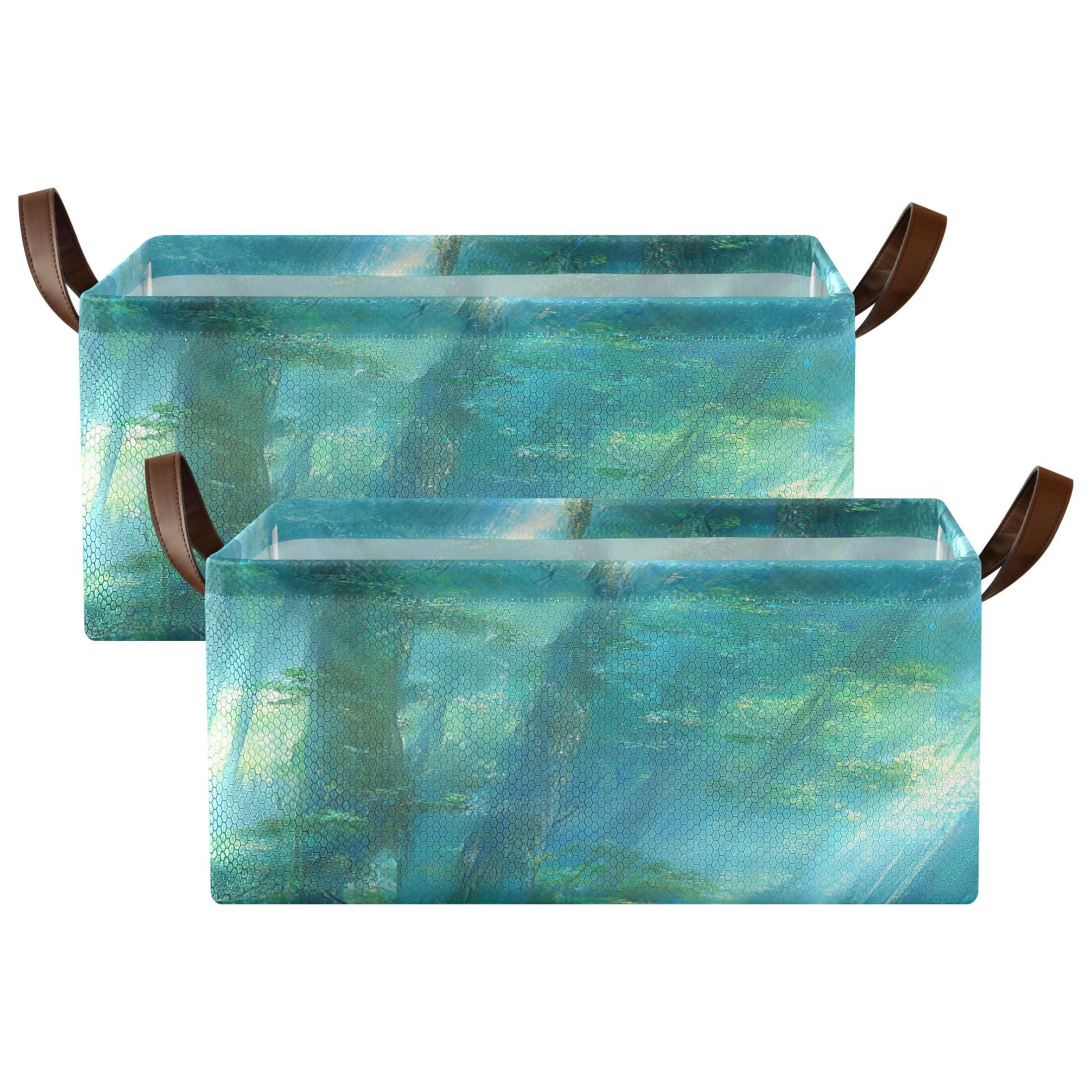 Mystical Forest Light Shelf Baskets Set of 2 Foldable Metal Frame Open ...