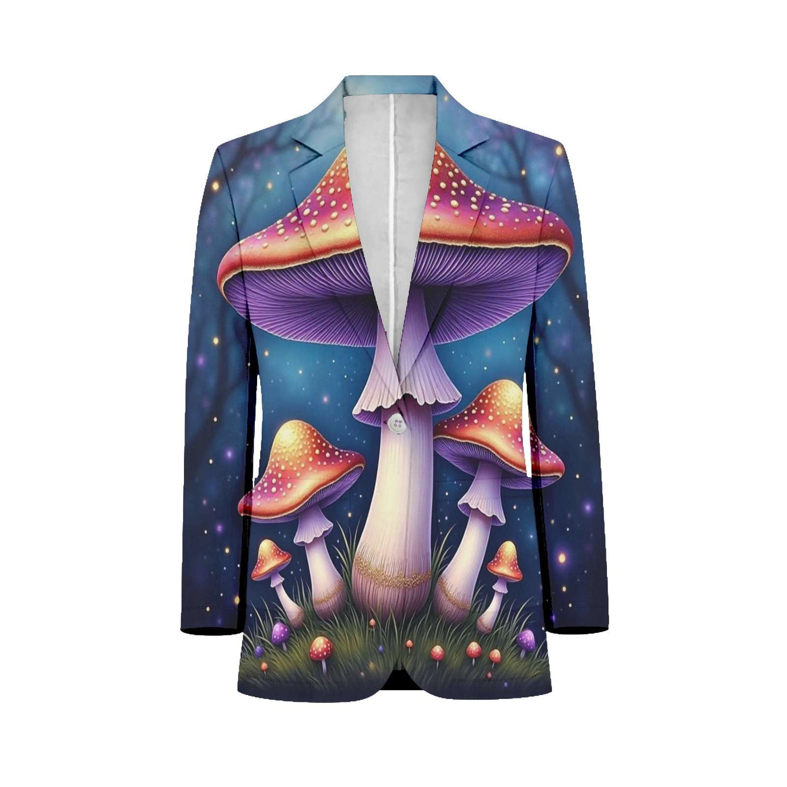 Mystical Forest Mushrooms Mens Suits Shawl Collar Slim Fit Suit Mens ...