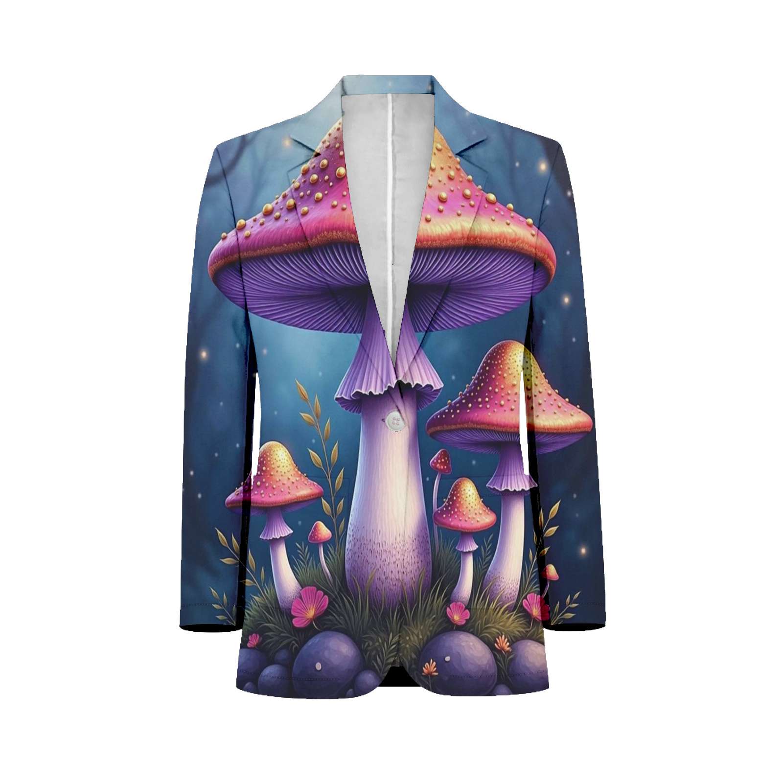 Mystical Forest Mushrooms Mens Suits Shawl Collar Slim Fit Suit Mens ...