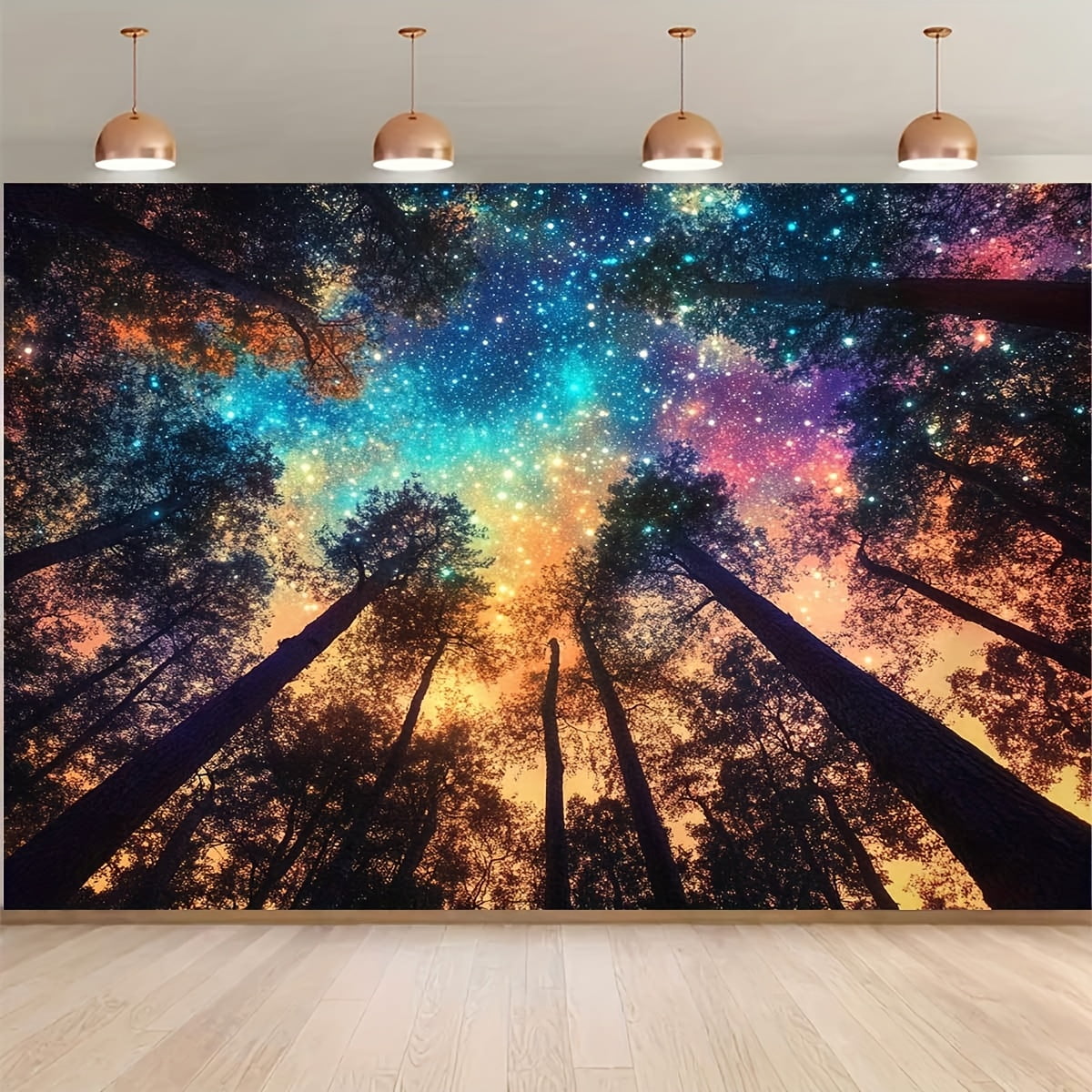 Mystical Galaxy Nebula Backdrop Night Sky Galaxy Tree Photography ...