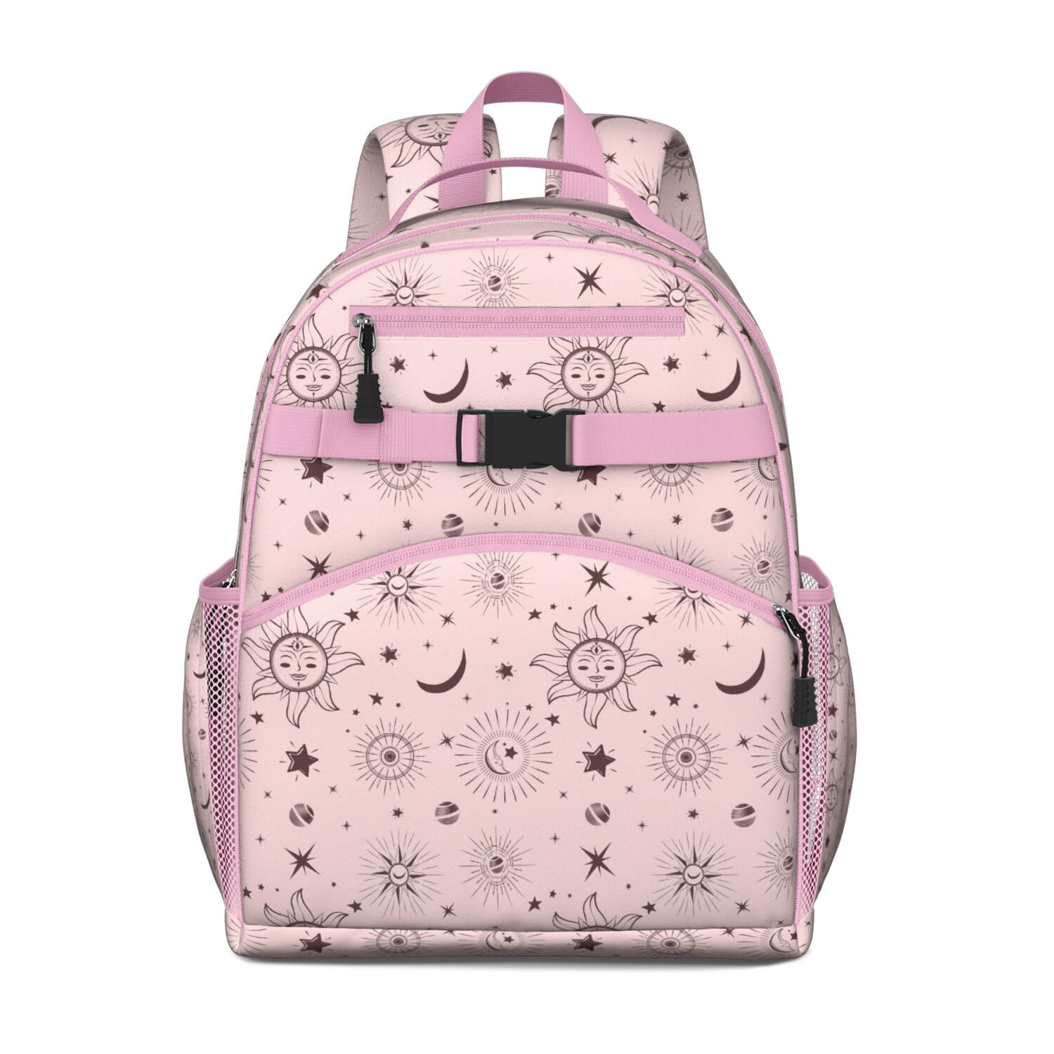 Mystical Goth Students Backpack with Witchy Sun, Moon, and Star Print ...