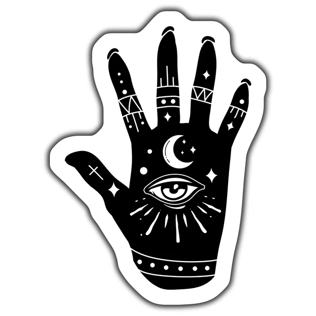Mystical Hand Sticker, Third Eye Hand Decal, Boho Witchy Sticker, Magic ...