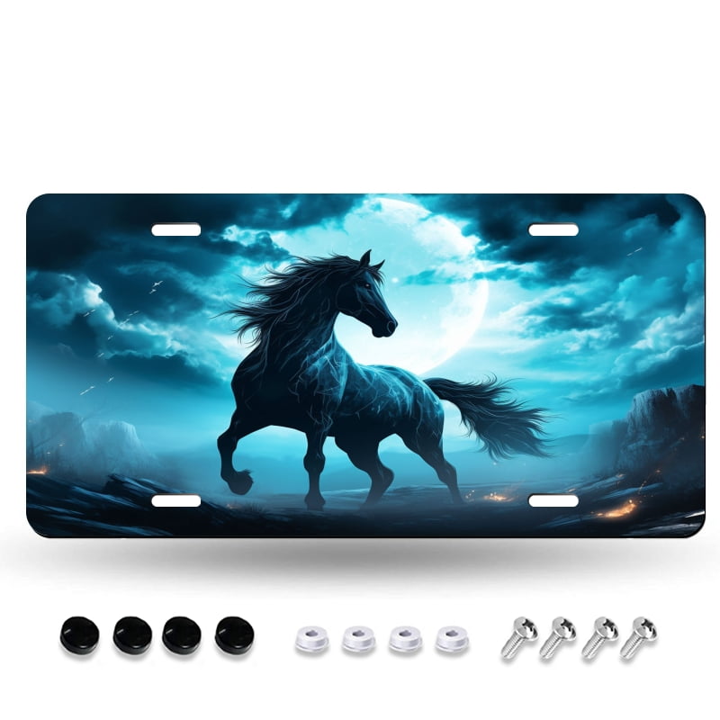 Mystical Horse Running Under The Moonlit Sky License Plate Frame ...