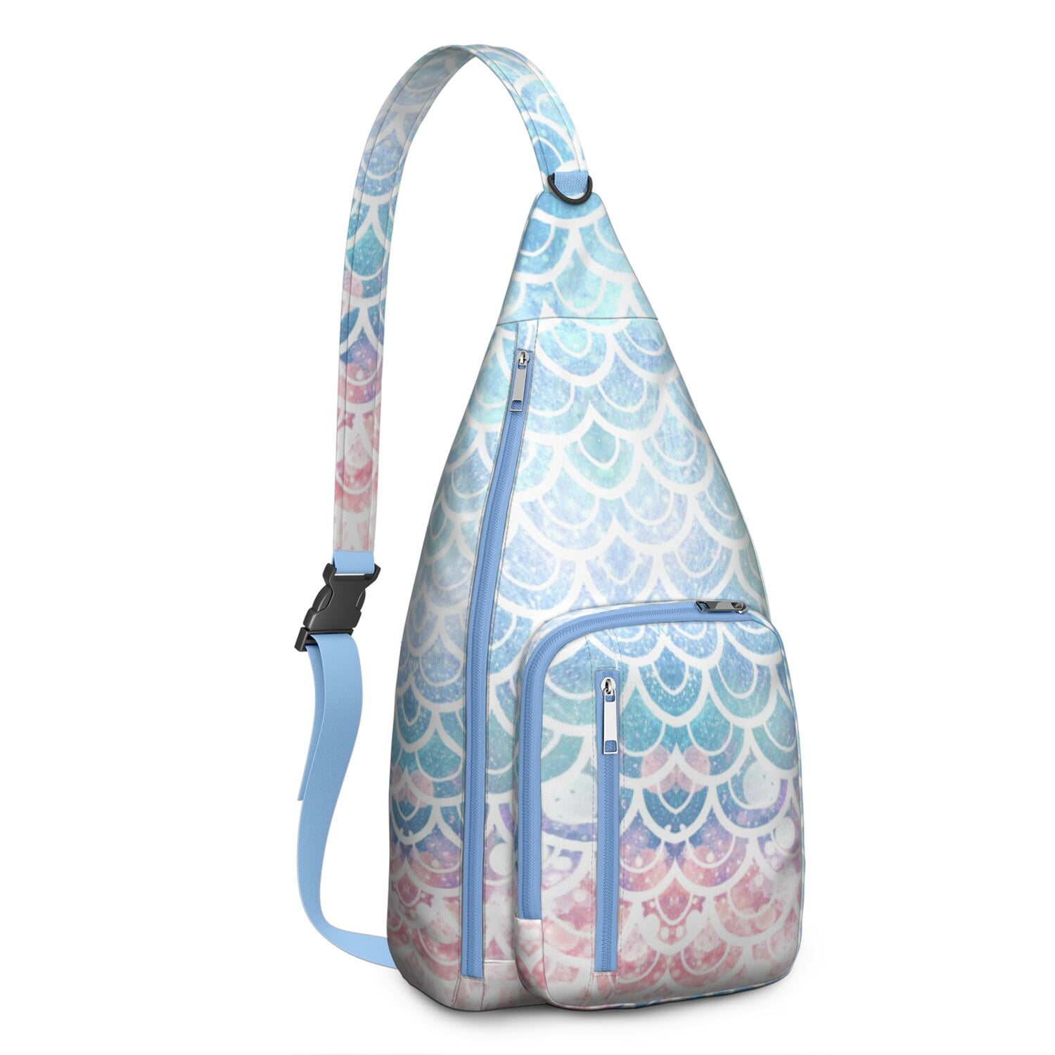 Mystical Mermaid Sling Backpack – Watercolor Ocean Daypack with Fish ...