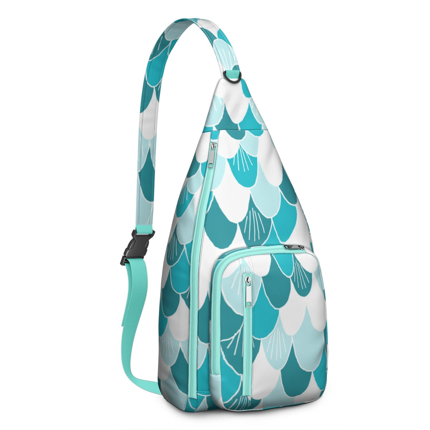 Mystical Mermaid Sling Backpack – Watercolor Ocean Daypack with Fish ...