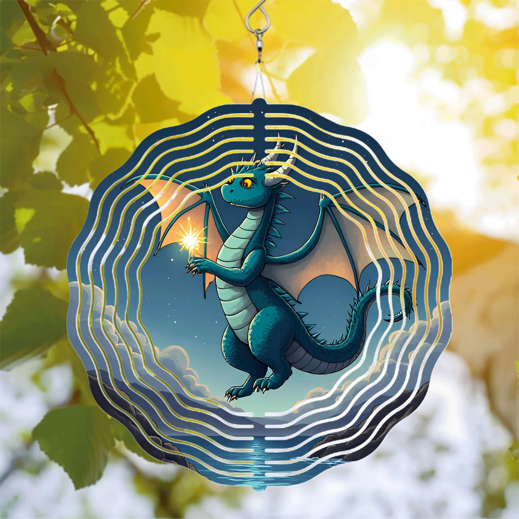 Mystical Metal Hanging Wind Spinners - Concentric Circular Patterns for ...