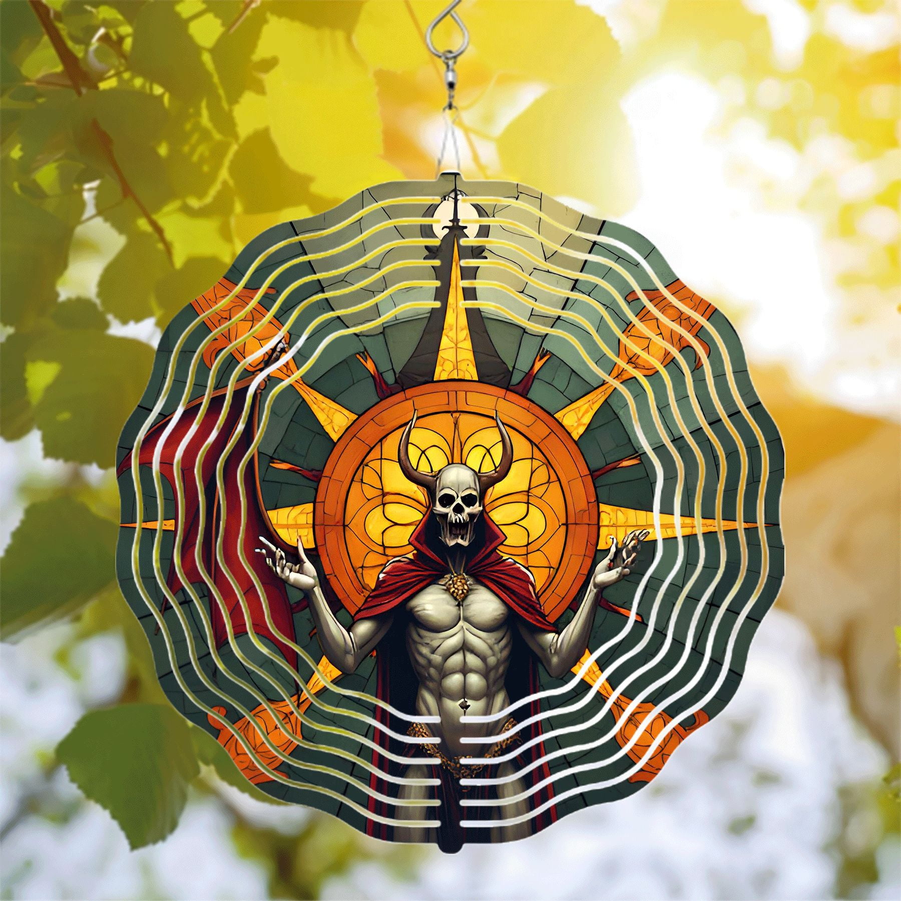 Mystical Metal Wind Spinners & Chimes - Radiant Sun Design with ...