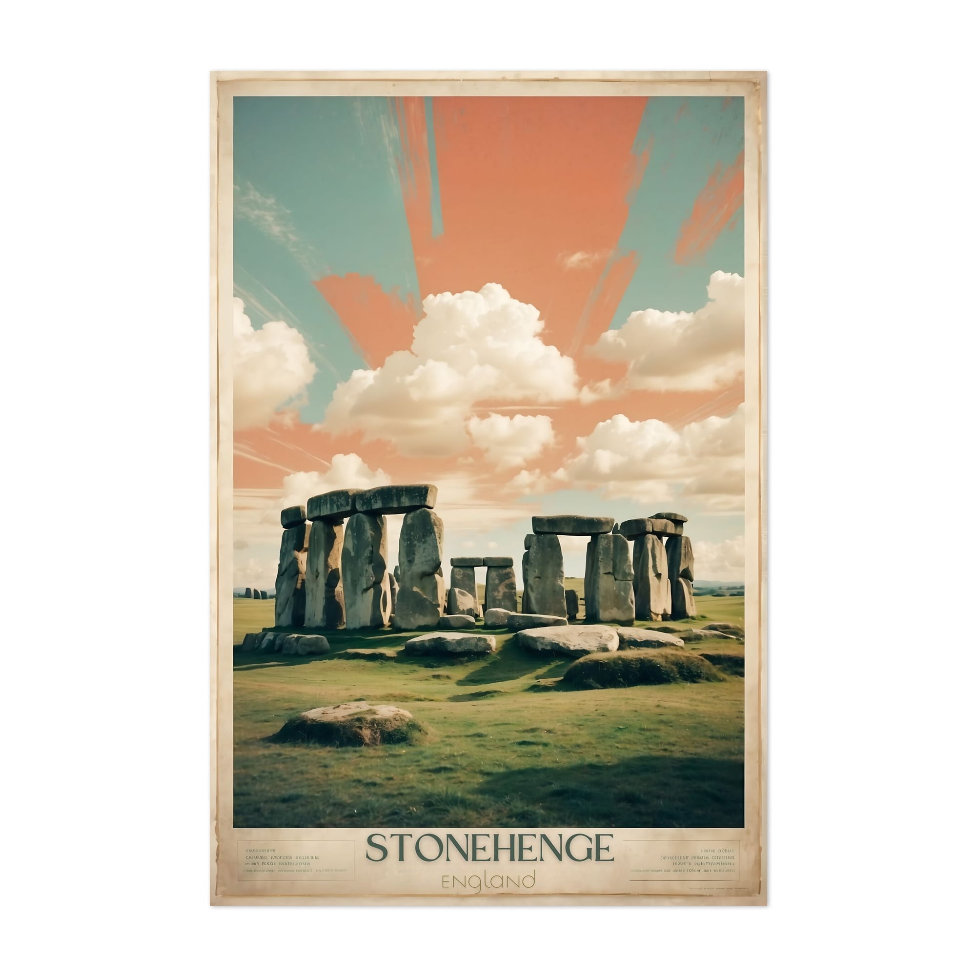Mystical Monoliths: Vintage Travel Poster of Stonehenge - England ...