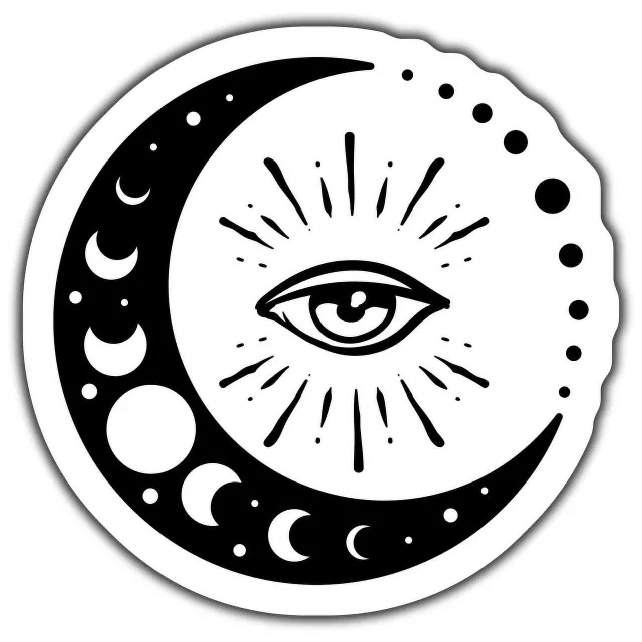 Mystical Moon Eye Sticker, Celestial Eye Of Providence Decal, Spiritual ...