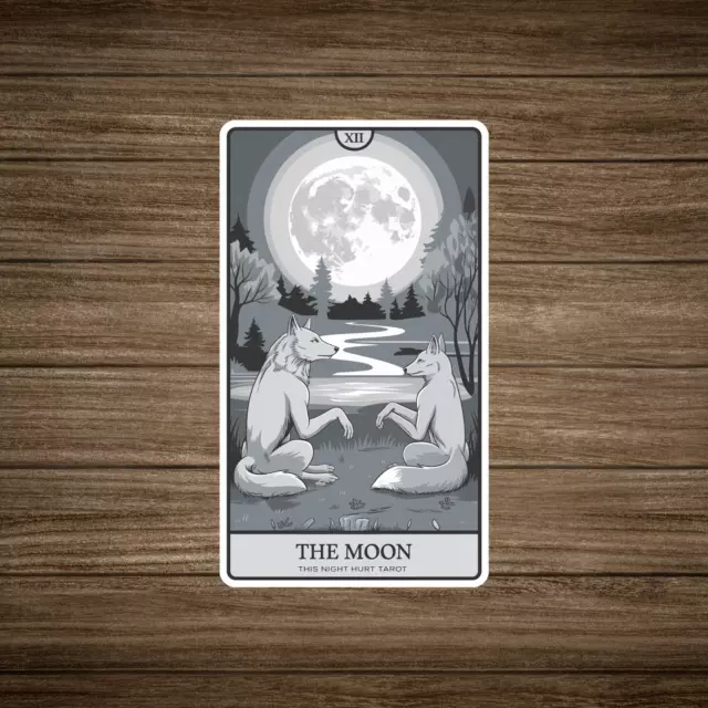 Mystical Moon Tarot Card: Two Wolves Howling At Full Moon Nightphone ...