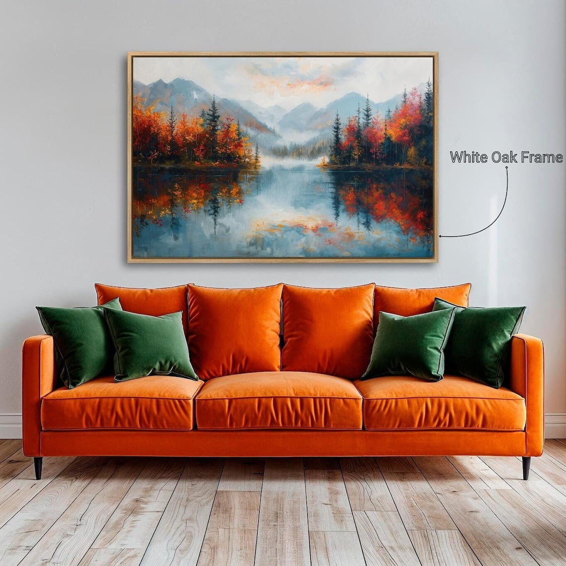 Mystical Mountain Landscape Poster Serene Lake Wall Art Autumn Forest ...