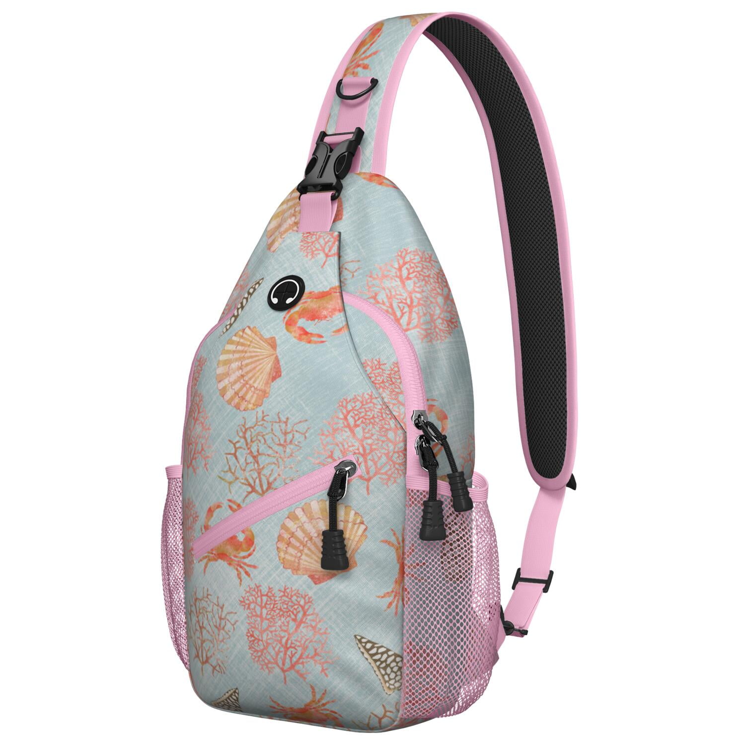 Mystical Nautical Marine Life Sling Backpack Lightweight Durable ...
