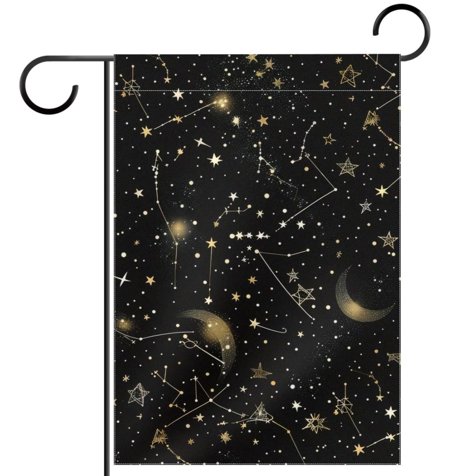 Mystical Night Sky Constellations Seamless Pattern. Double Sided Garden ...