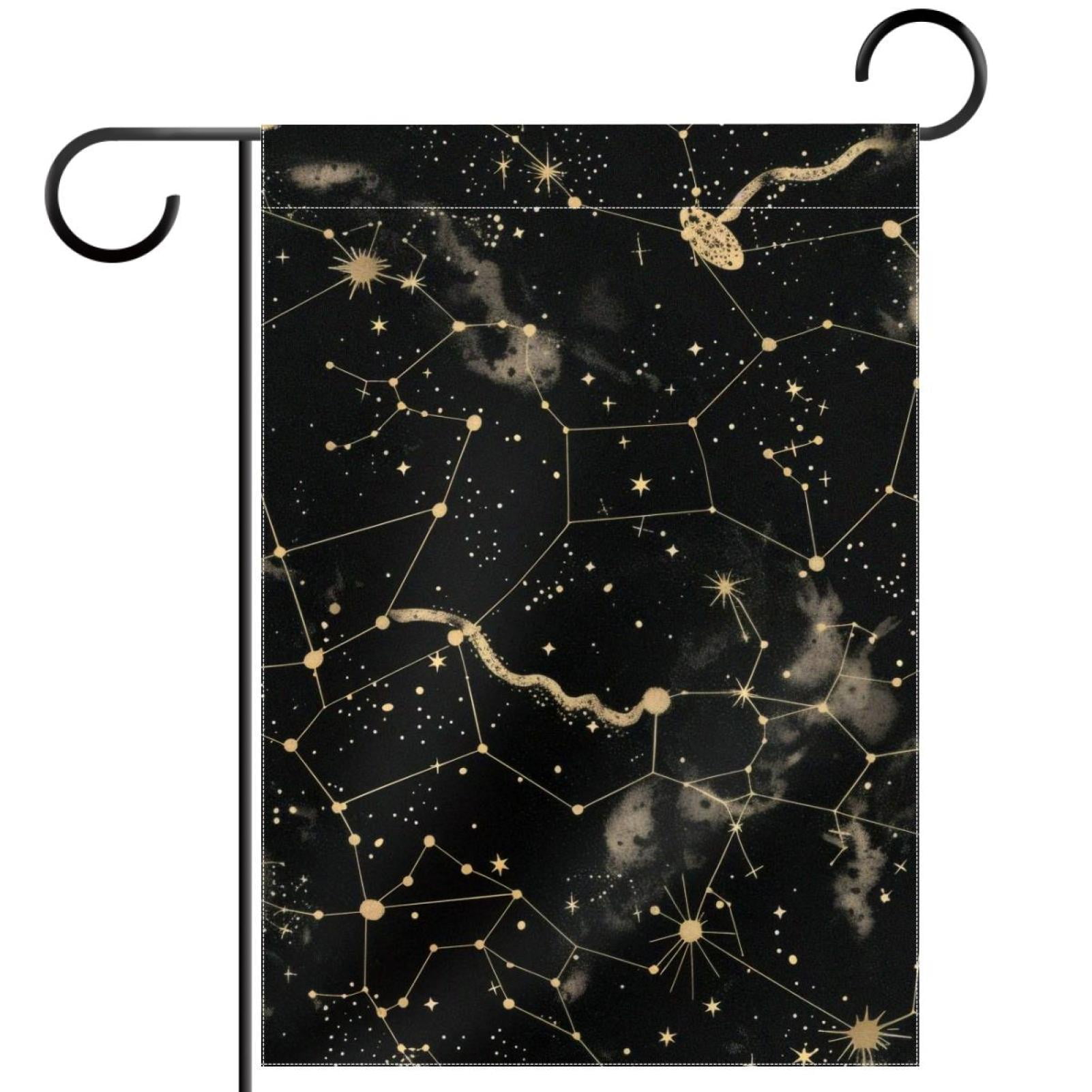 Mystical Night Sky Constellations Seamless Pattern Double Sided Garden ...