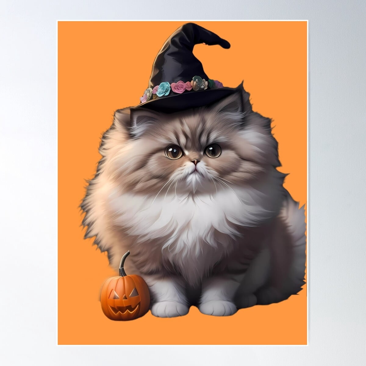 Mystical Persian Witch With Snow-White Fur Poster Wall Art, Modern Wall ...