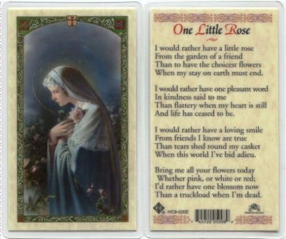 Mystical Rose - One Little Rose Holy Card (HC9-020E) - Laminated ...