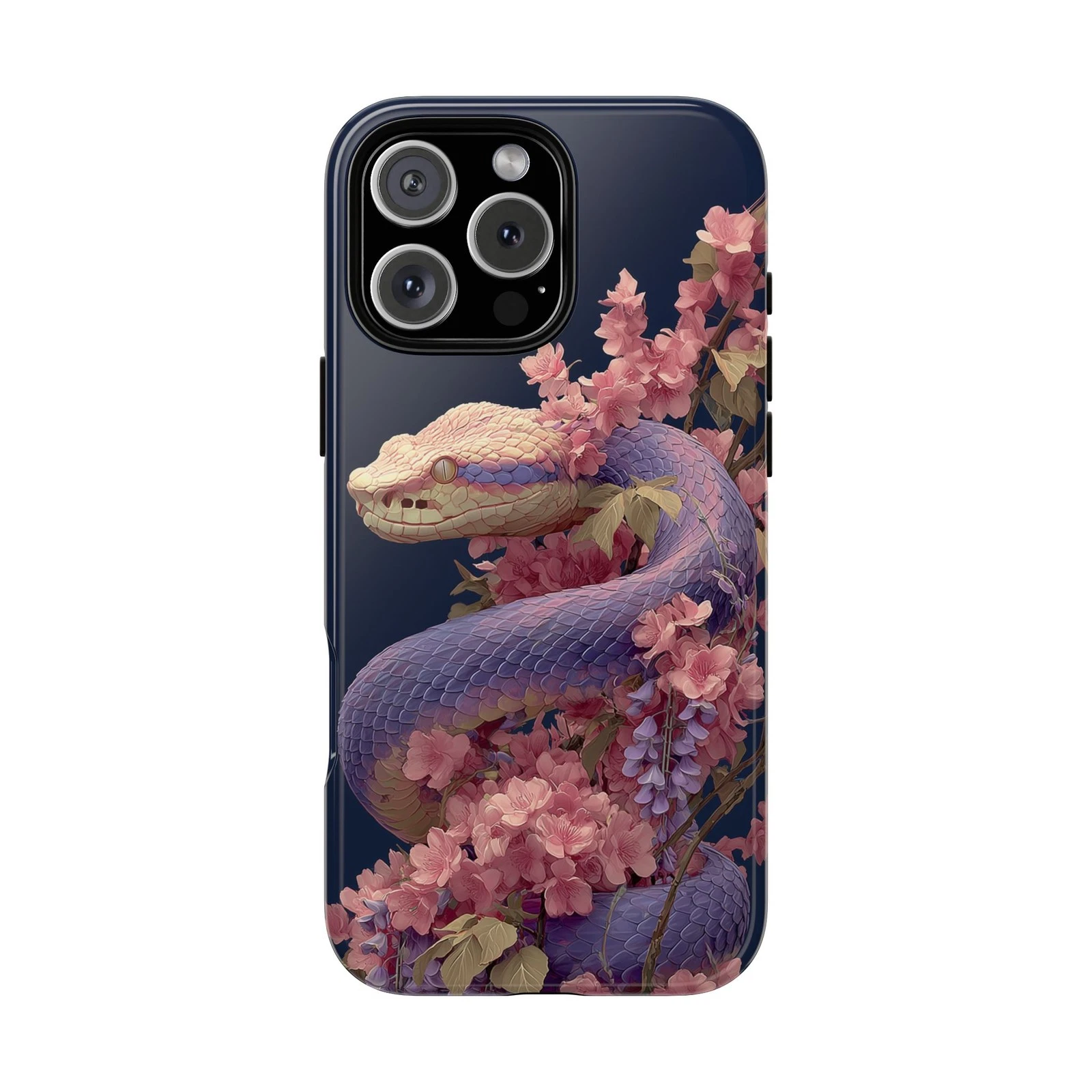 Mystical Serpent Snake with Lavender Flowers Phone Case with iPhone 17 ...