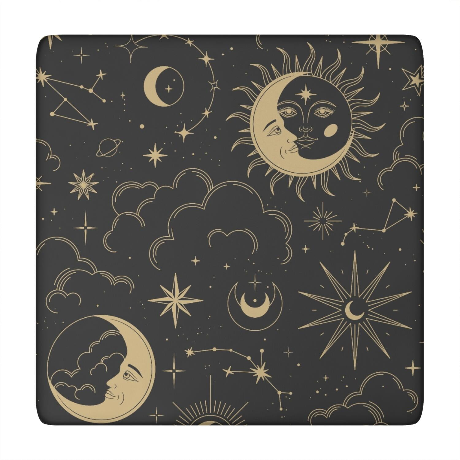 Mystical Star and Moon Elastic Tablecloth - Celestial Square Cover ...