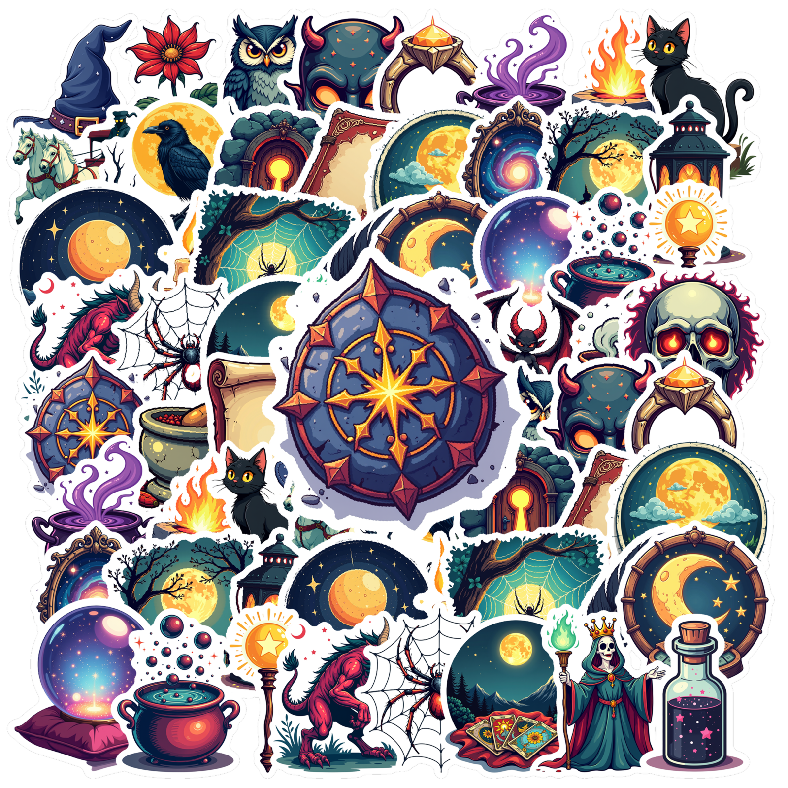 Mystical Stickers Stationery Magical Kids Stickers Witchcraft PVC ...