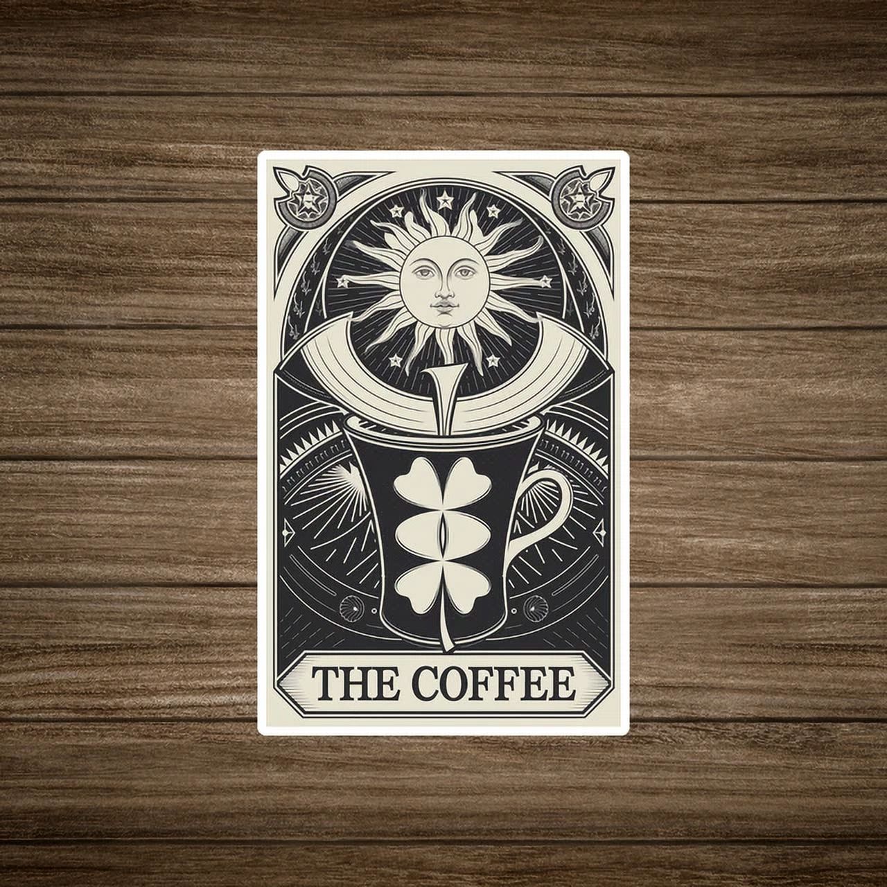 Mystical Sun Coffee Mug Sticker - Vintage Style Celestial Decal For ...