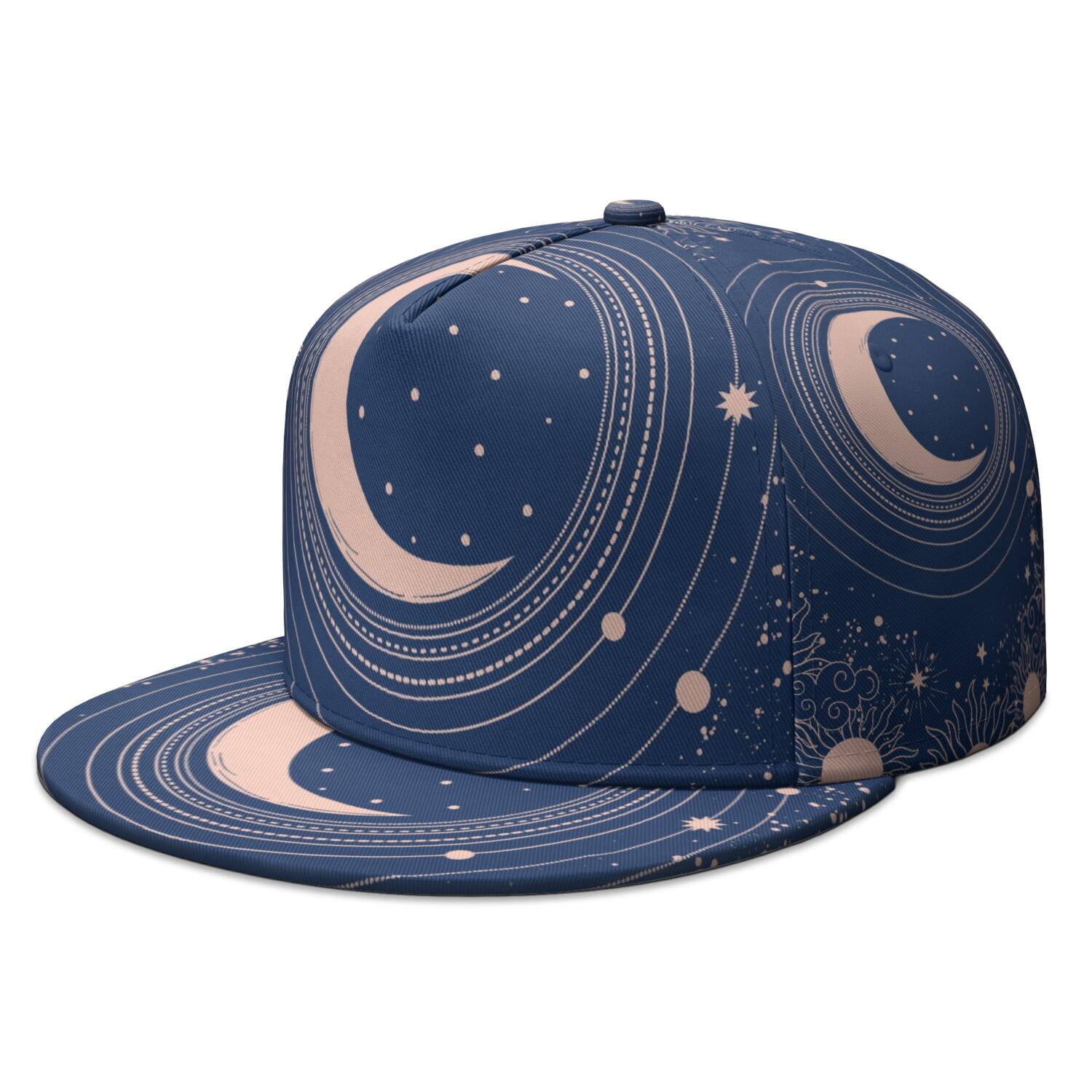 Mystical Sun Moon Astrology Snapback Hat - Flat Brim Adjustable Gothic ...