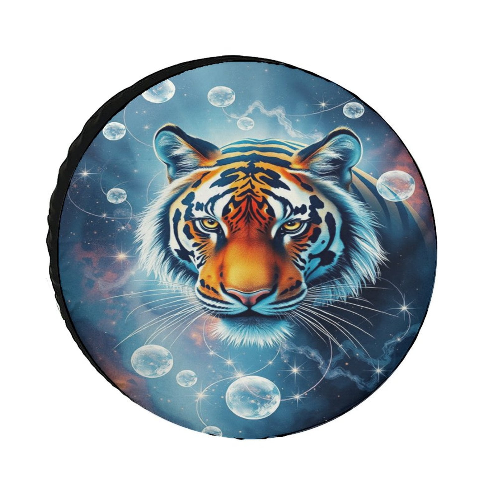 Mystical Tiger Cosmic Bubbles Serene Art Spare Tire Cover Weatherproof ...