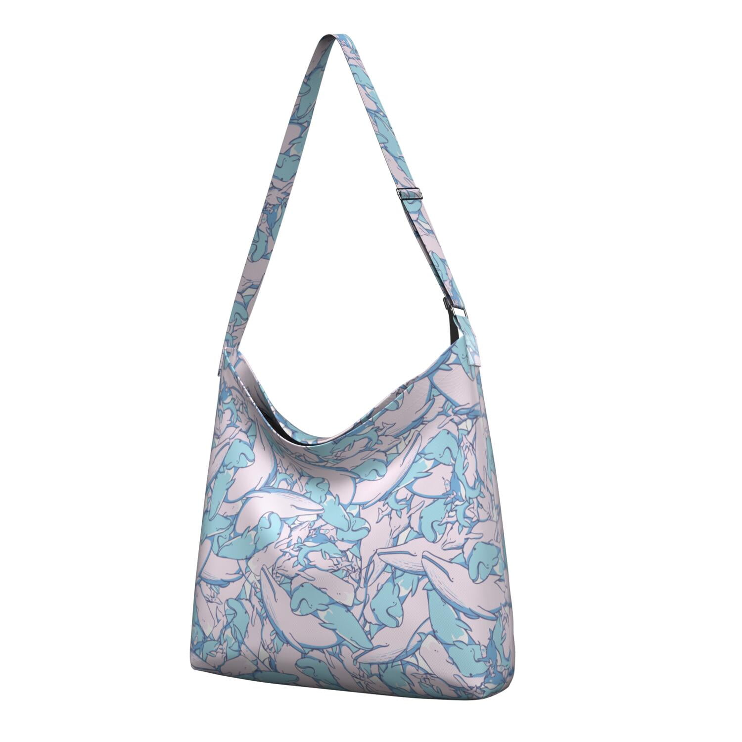 Mystical Whale Canvas Tote Bag – Nautical Cute Cartoon Underwater ...