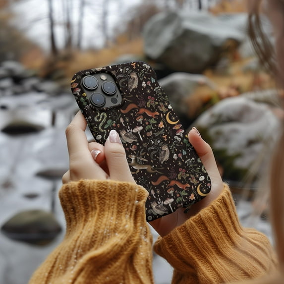 Mystical Wolf Full Moon Floral Case for iPhone 17 to 11 Pro Max ...