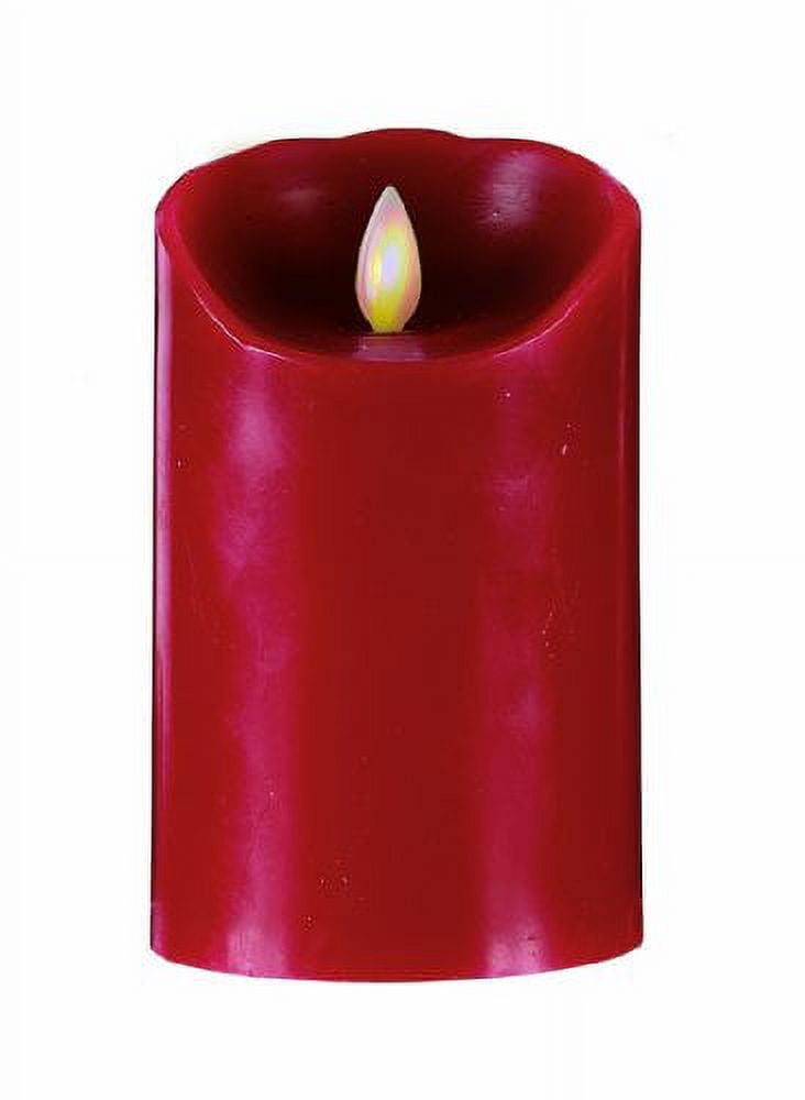 Mystique Flameless Candle, Red 5" Pillar, Real Wax Candle With ...