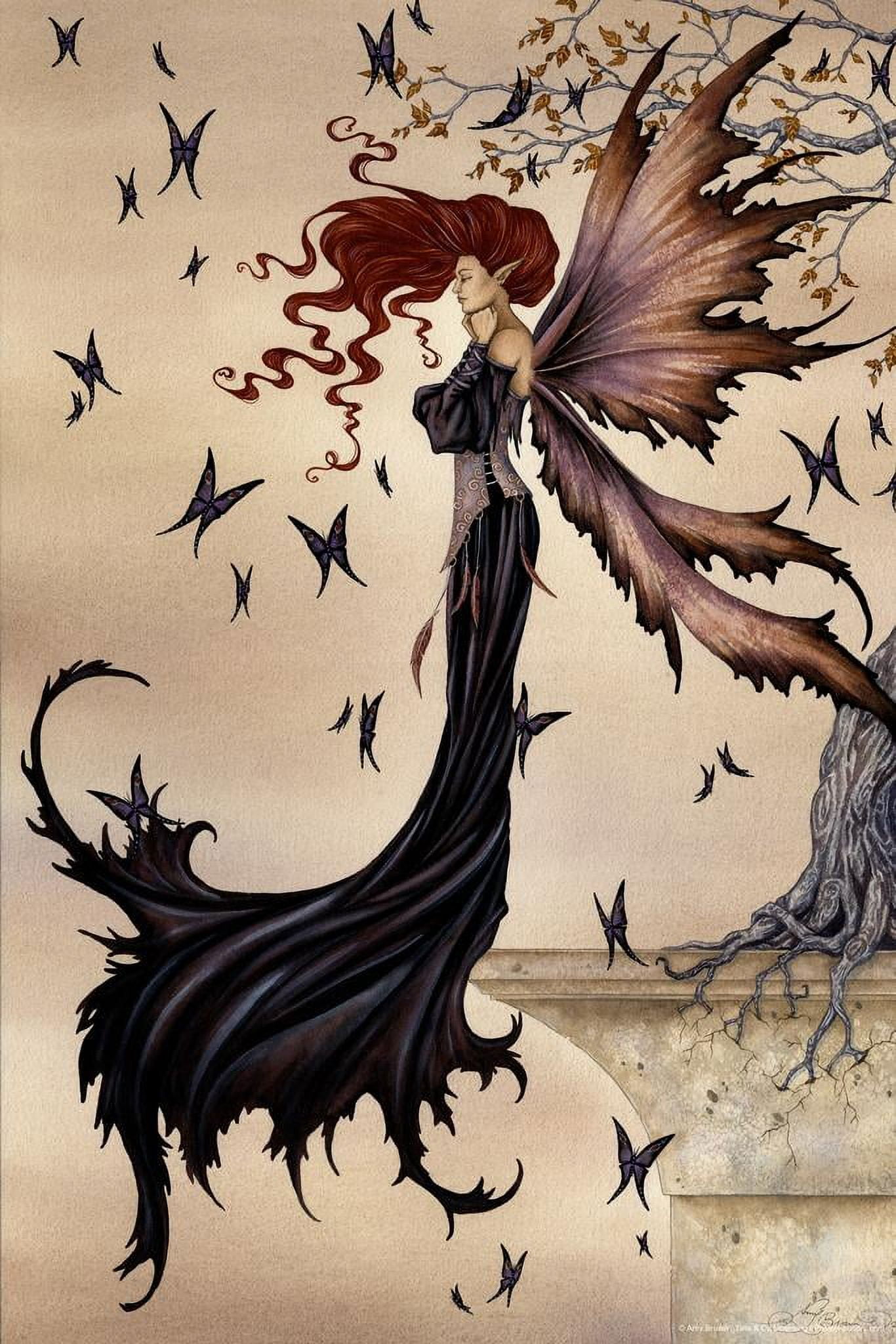 Mystique Floating Butterfly Fairy by Amy Brown Fantasy Poster Winged ...