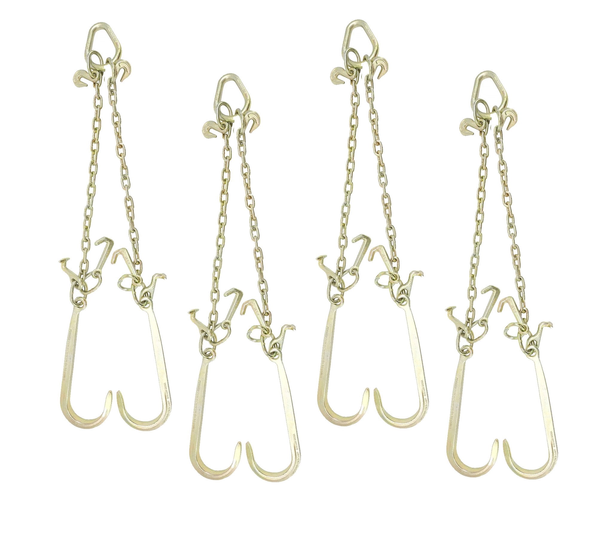 Mytee Products (4 Pack) 5/16"x3' Leg Grade 70 V-Chain Bridle Tow w/ 15 ...
