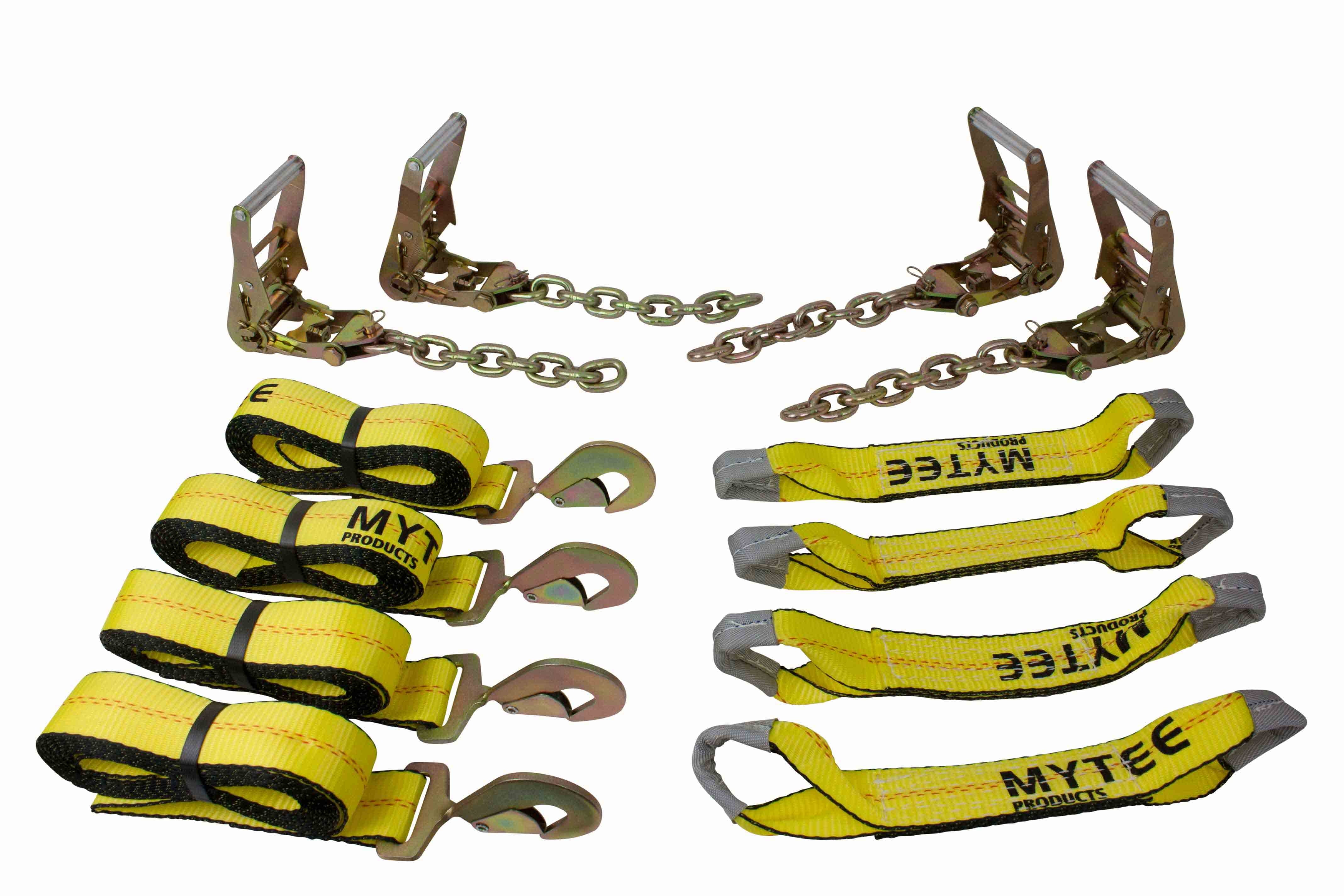 Mytee Products 8 Point Roll Back Tie Down Kit with Chain Extension ...