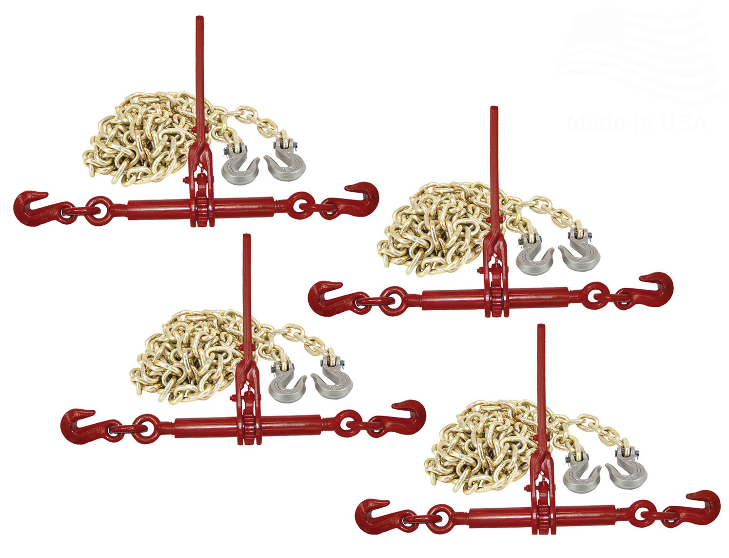 Mytee Products Chain and Ratchet Load Binder Kit | (4) 5/16 - 3/8" G70 ...