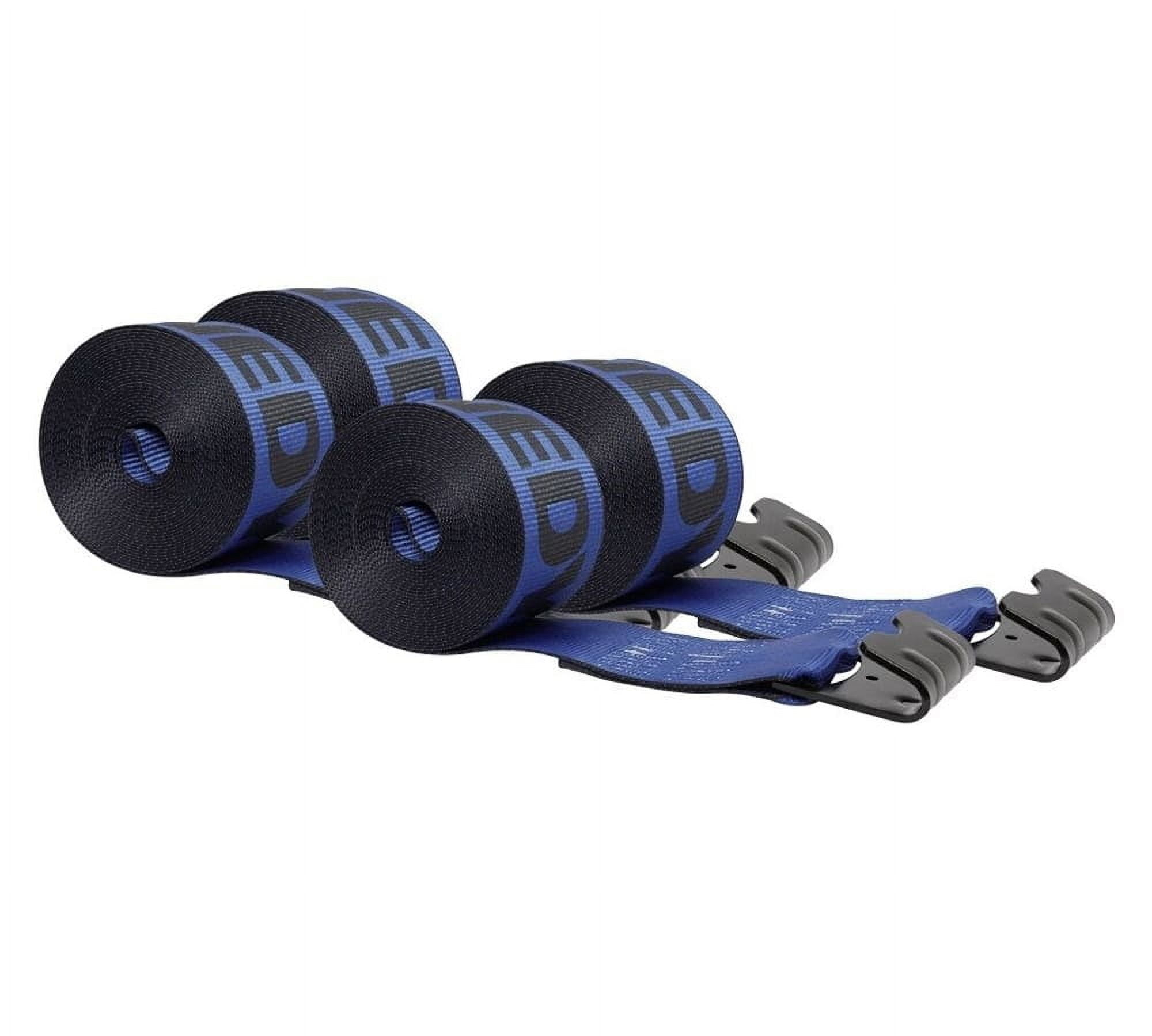 Kinedyne Winch Straps 4" x 30" Blue Heavy Duty Tie down w/ Flat Hooks ...
