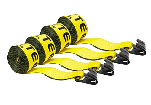Mytee Products Truck Winch Straps 4 x 50 Yellow Heavy Duty Tie Down ...