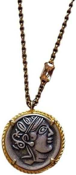 Myth Goddess of Wisdom Coin Medallion Necklace Medal Coin Necklace ...