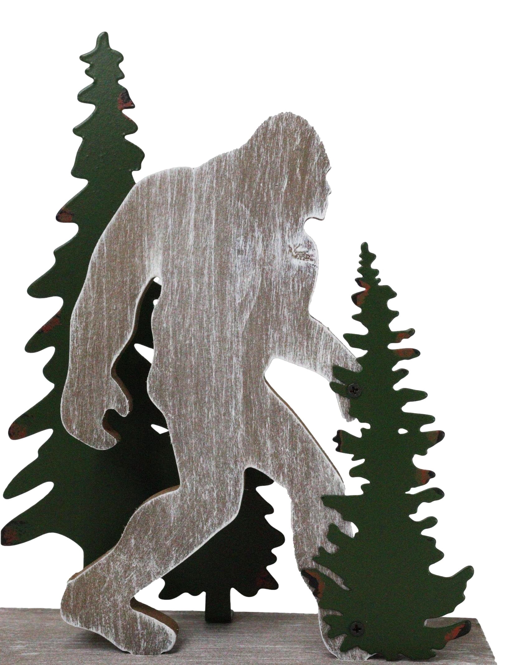 Myth Legend Sasquatch Bigfoot by Pine Trees Wooden Silhouette Cutout ...