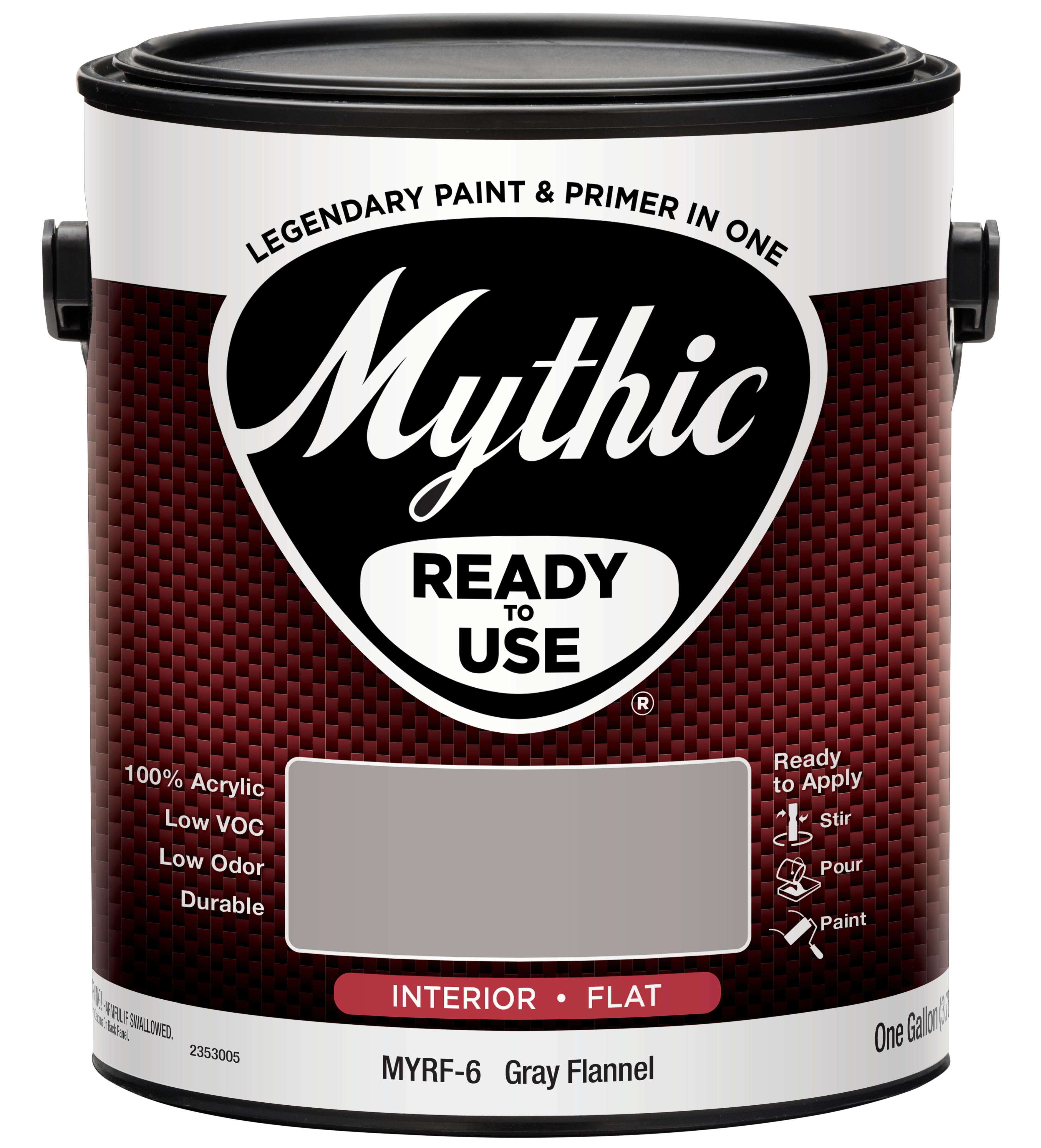 Mythic Ready to use Colors, Gallon, Gray Flannel, Interior Flat Acrylic ...
