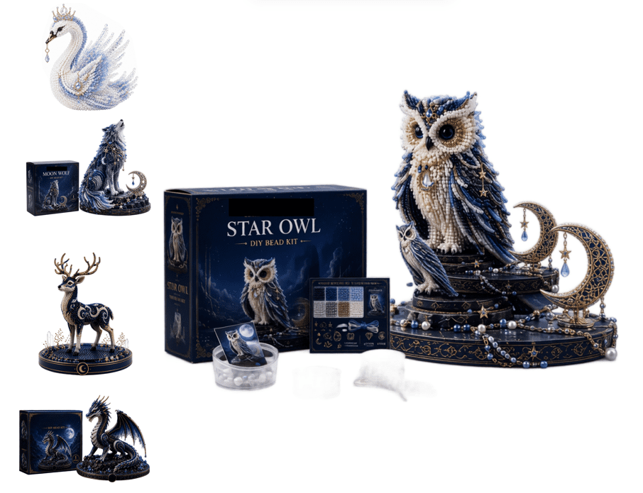 Mythical Animal DIY Bead Kit, 3D Beaded Fantasy Creature Making Set ...