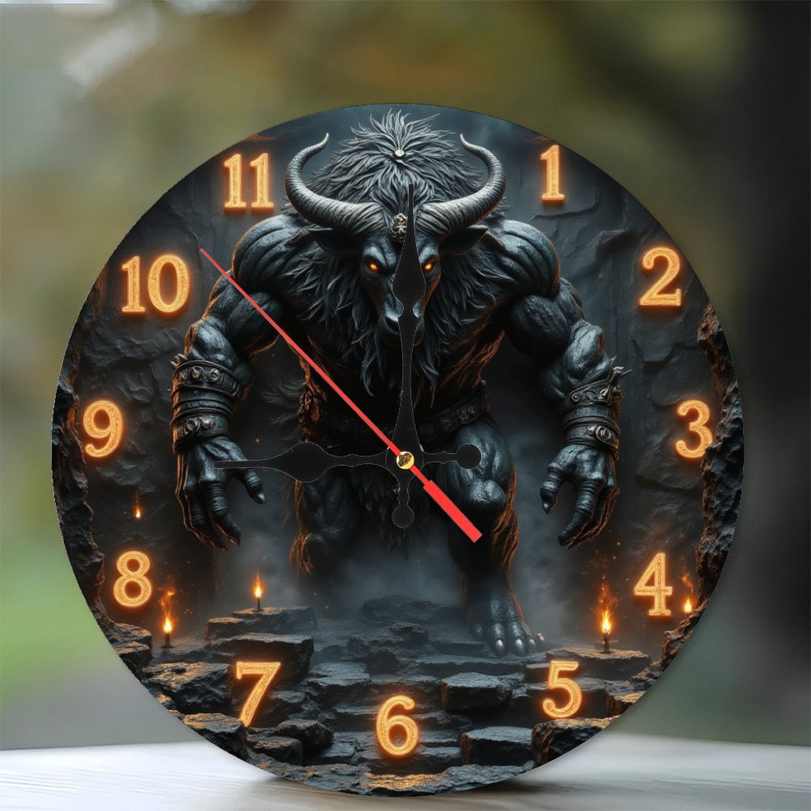 Mythical Beast Clock 10-Inch Silent Wooden Wall Clock, Battery Operated ...