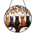Mythical Cats on Branch Stained Glass Style Suncatcher – Decorative ...