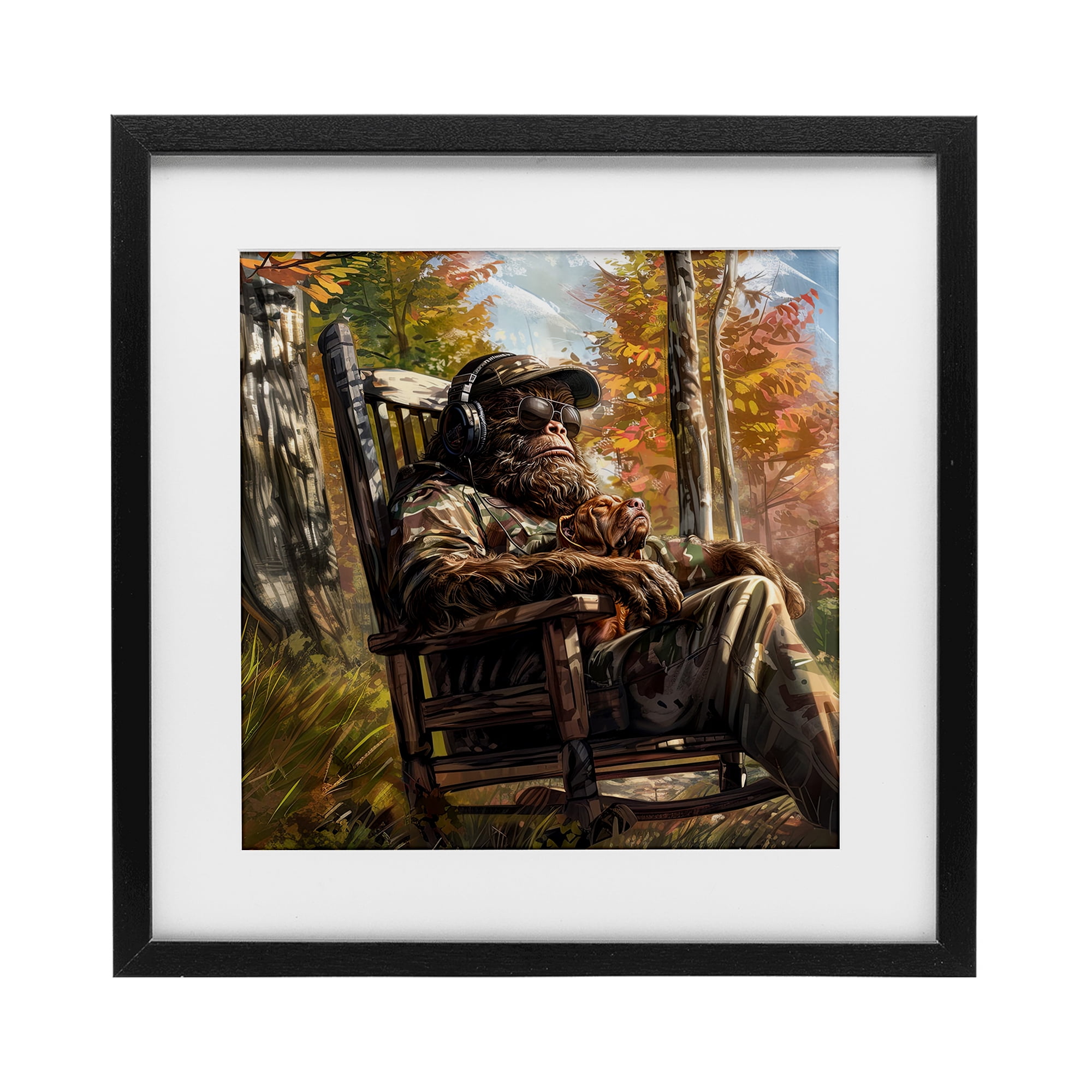 Mythical Creature with Headphones Black Framed Print Under Glass ...